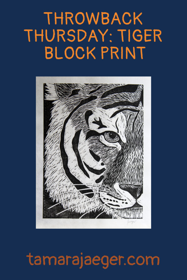 Throw Back Thursday: Tiger Linocut Print - Tamara Jaeger Fine Art
