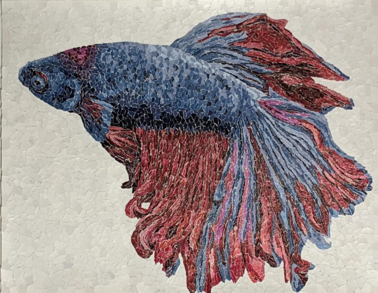 New Artwork: Betta Fish Torn Paper Collage - Tamara Jaeger Fine Art