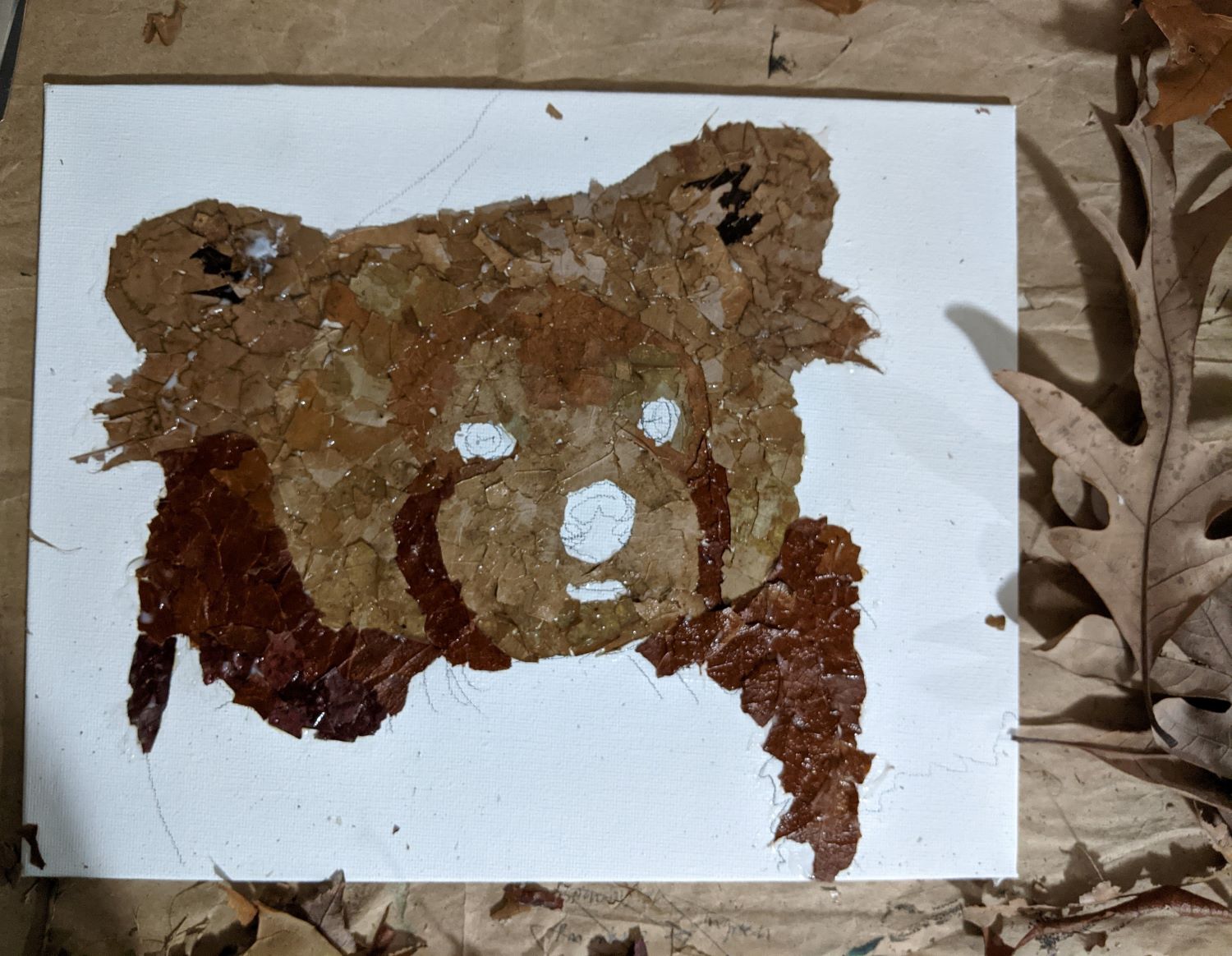 New Artwork: Red Panda Leaf Collage - Tamara Jaeger Fine Art